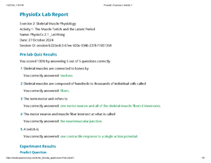 PEX Physio Ex Exercise 7 Activity 1 - PhysioEx Lab Report Exercise 7 ...
