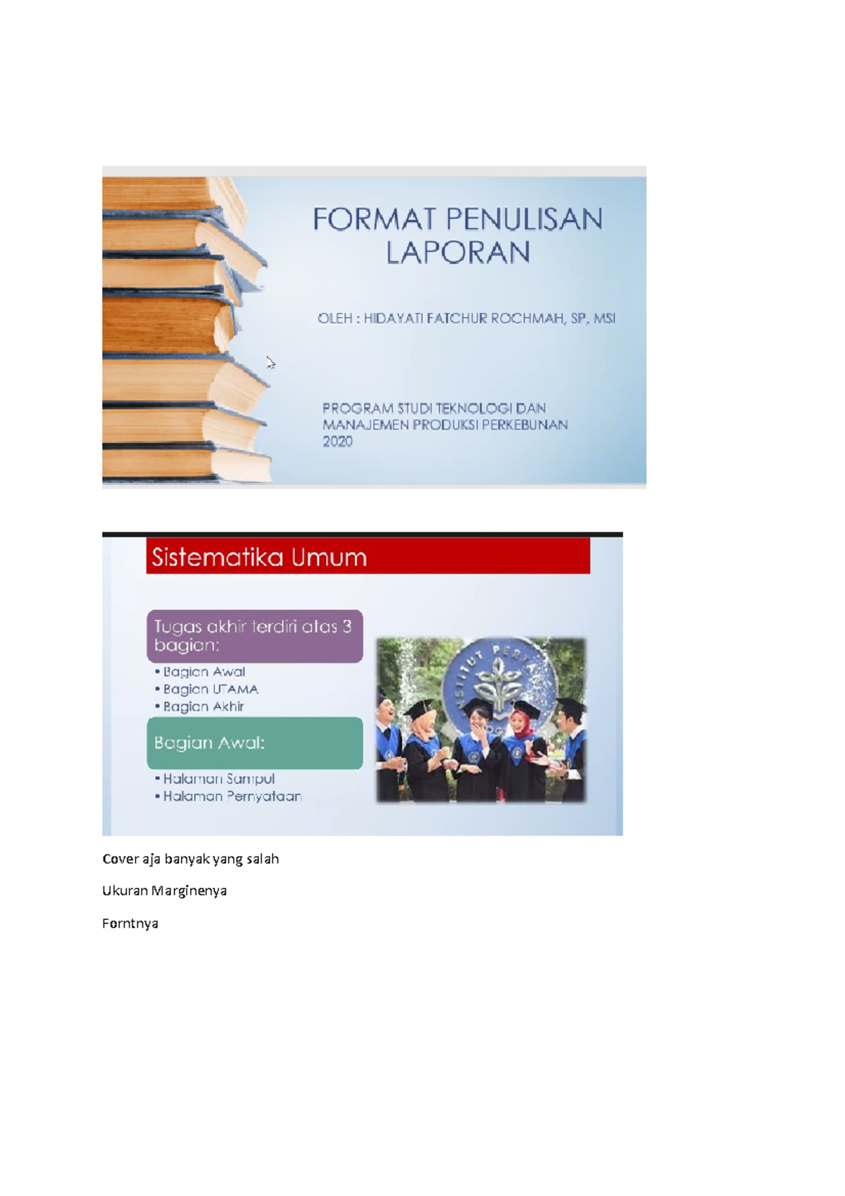 Format penulisan - tugas kuliah - Cover aja banyak yang salah Ukuran ...