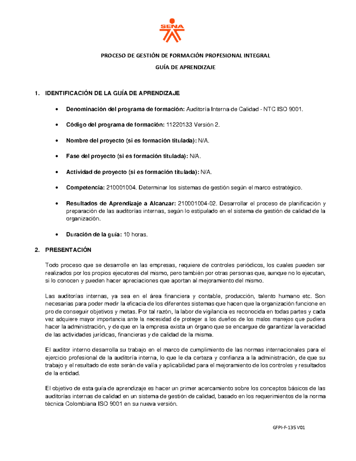Guia AA 2nn Auditornnan Internandencalidadn NTCn ISOn 9001 80630 f6131e814a - PROCESO DE GESTI”N ...