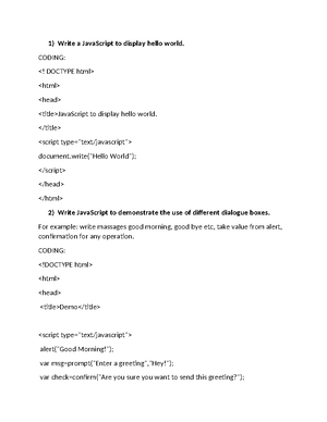 Object oriented programming - Emphasis will be given on developing object oriented programming ...
