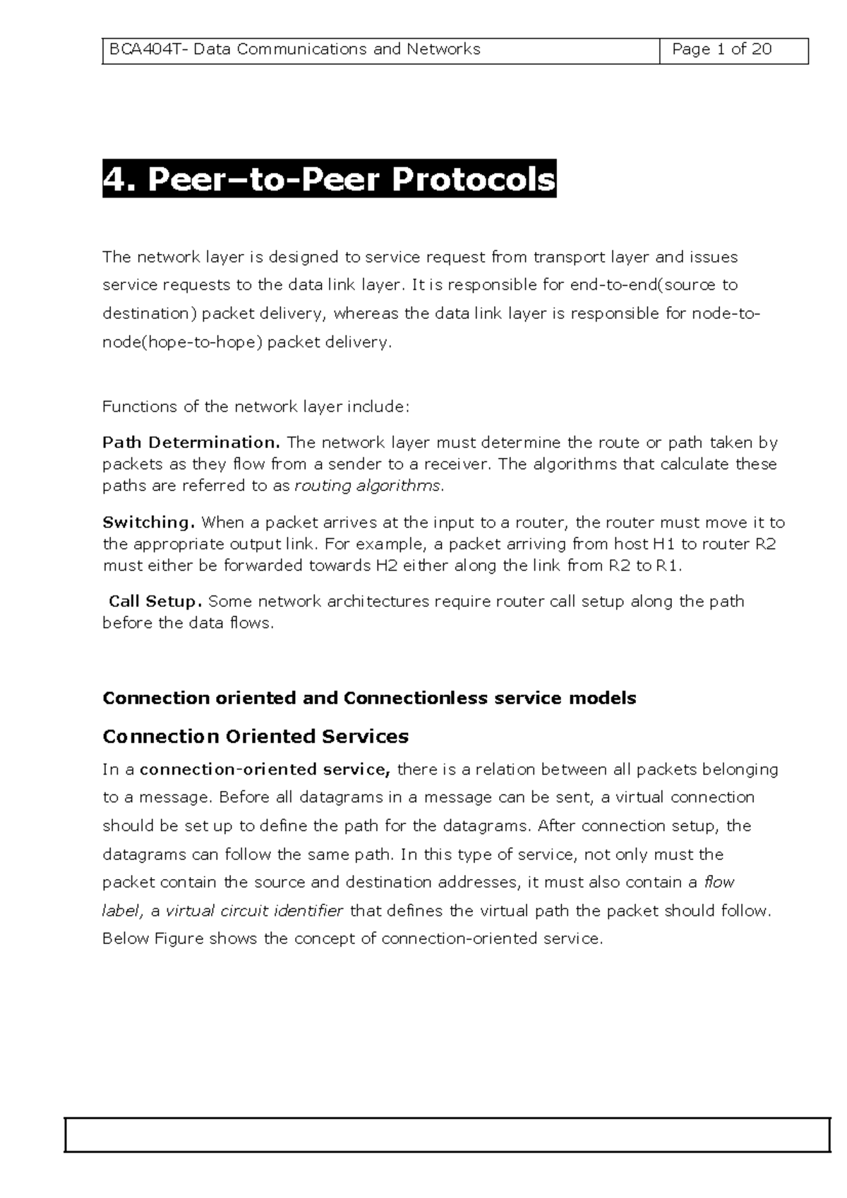 Unit 4 Dcn Lecture Notes 46 54 Bca404t Data Communications And Networks Page 1 Of 20 4