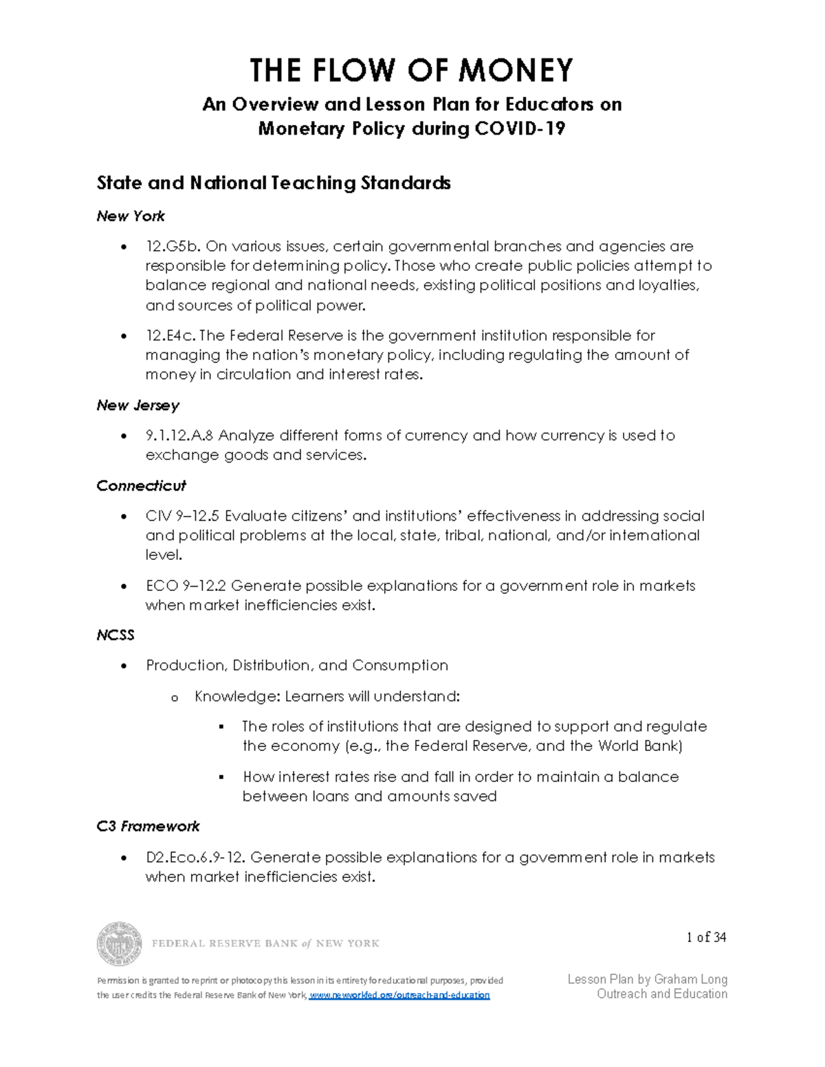 The flow of money an overview and lesson plan for educators on monetary ...