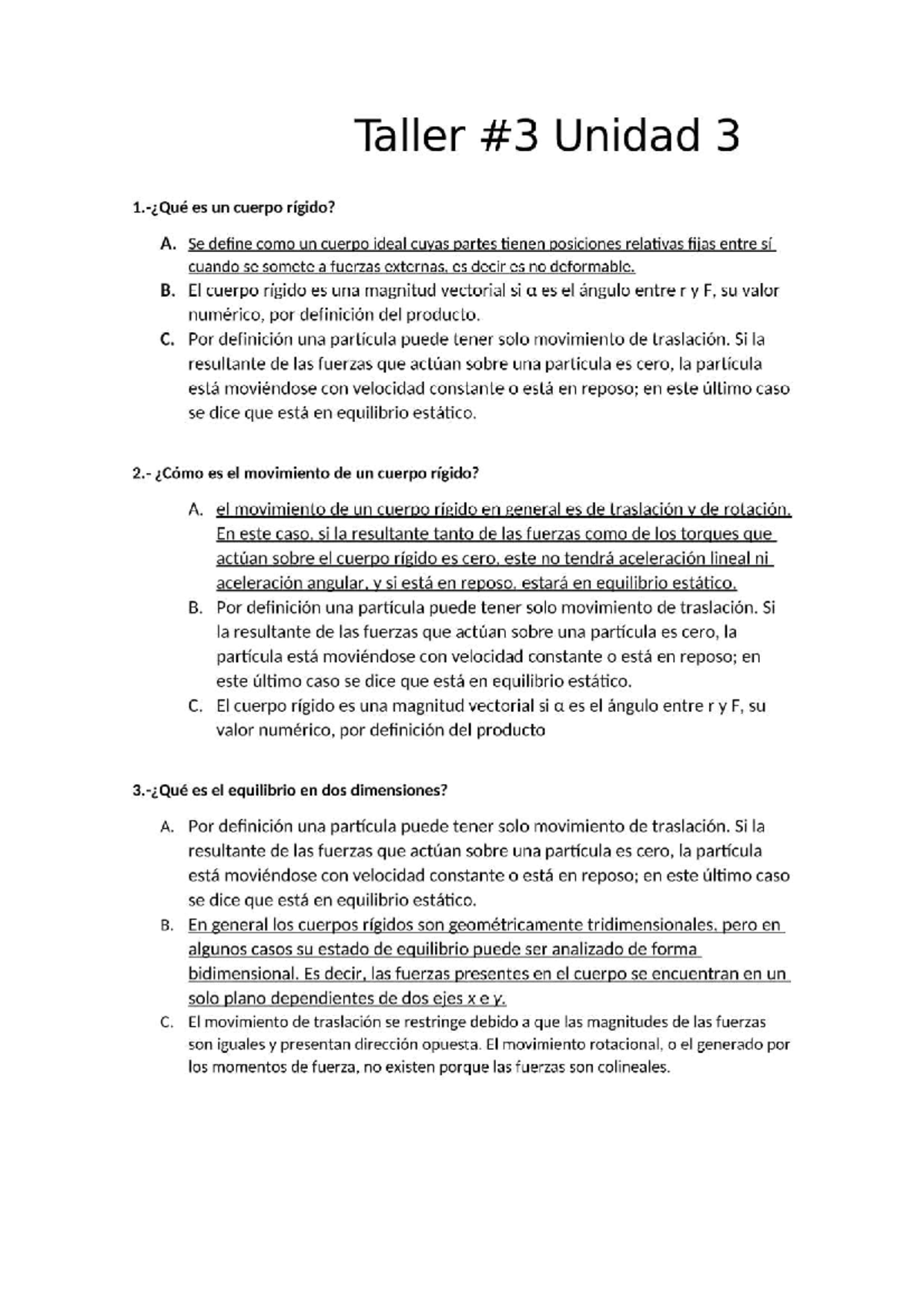 Taller 3 unidad 3 Javier Morejon - Estadística - Studocu