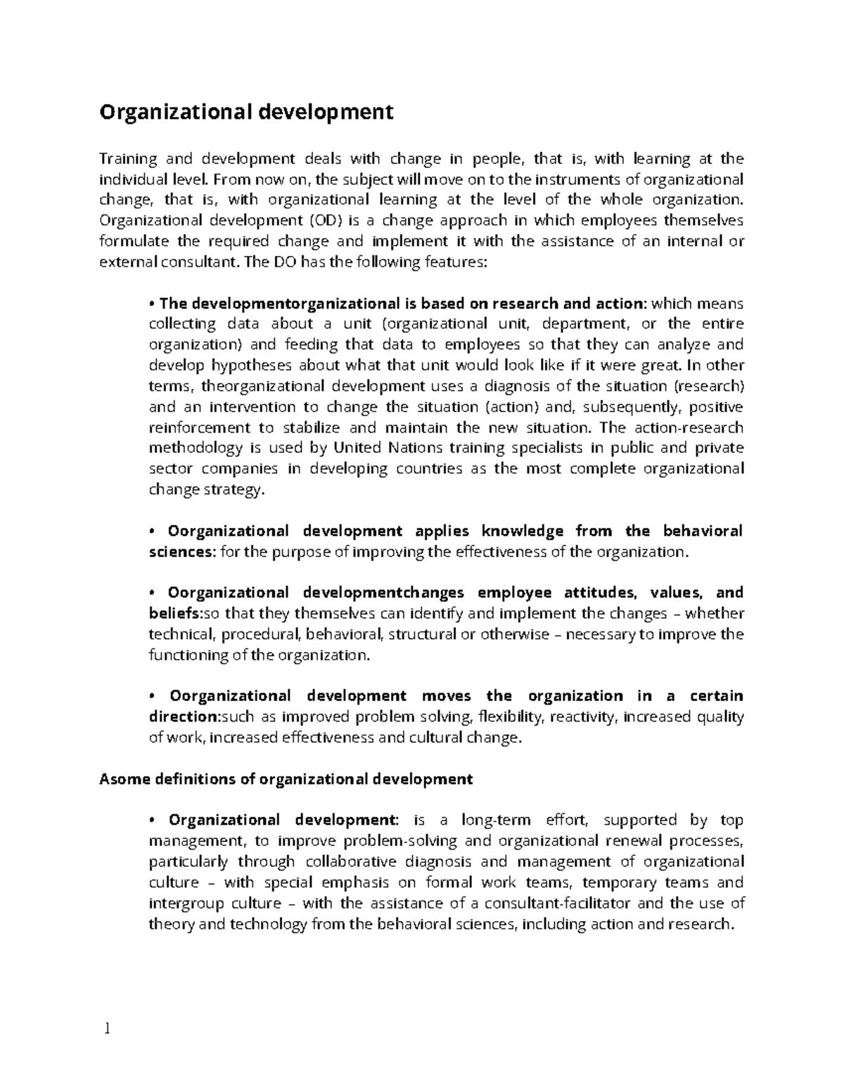 Organizational development. - Organizational development Training and ...