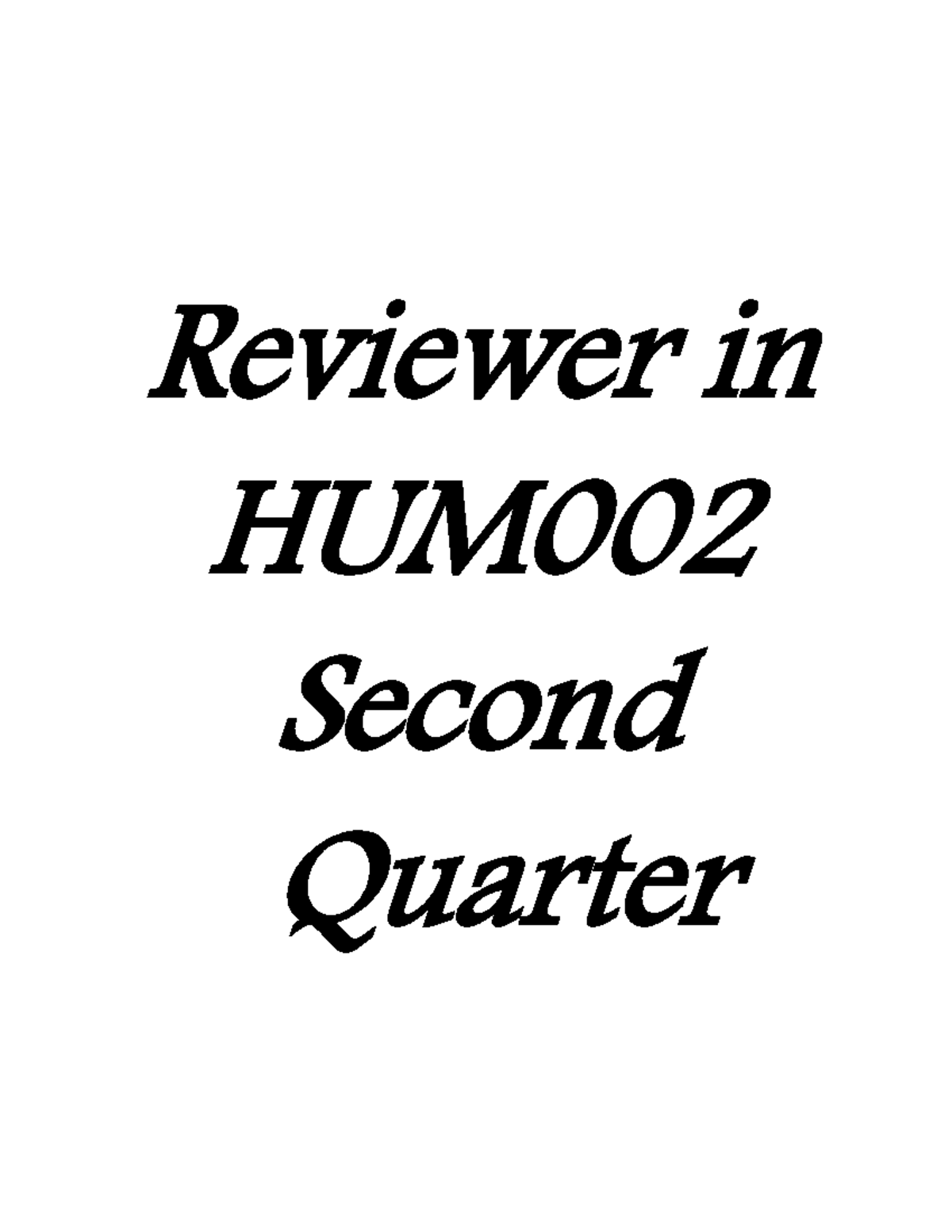Reviewer-HUM002 - Panukalang Proyekto - Reviewer in HUM Second Quarter ####### LESSON 5 ...