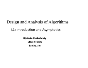 L3 correctness divide and conquer - Design and Analysis of Algorithms Diptarka Chakraborty ...