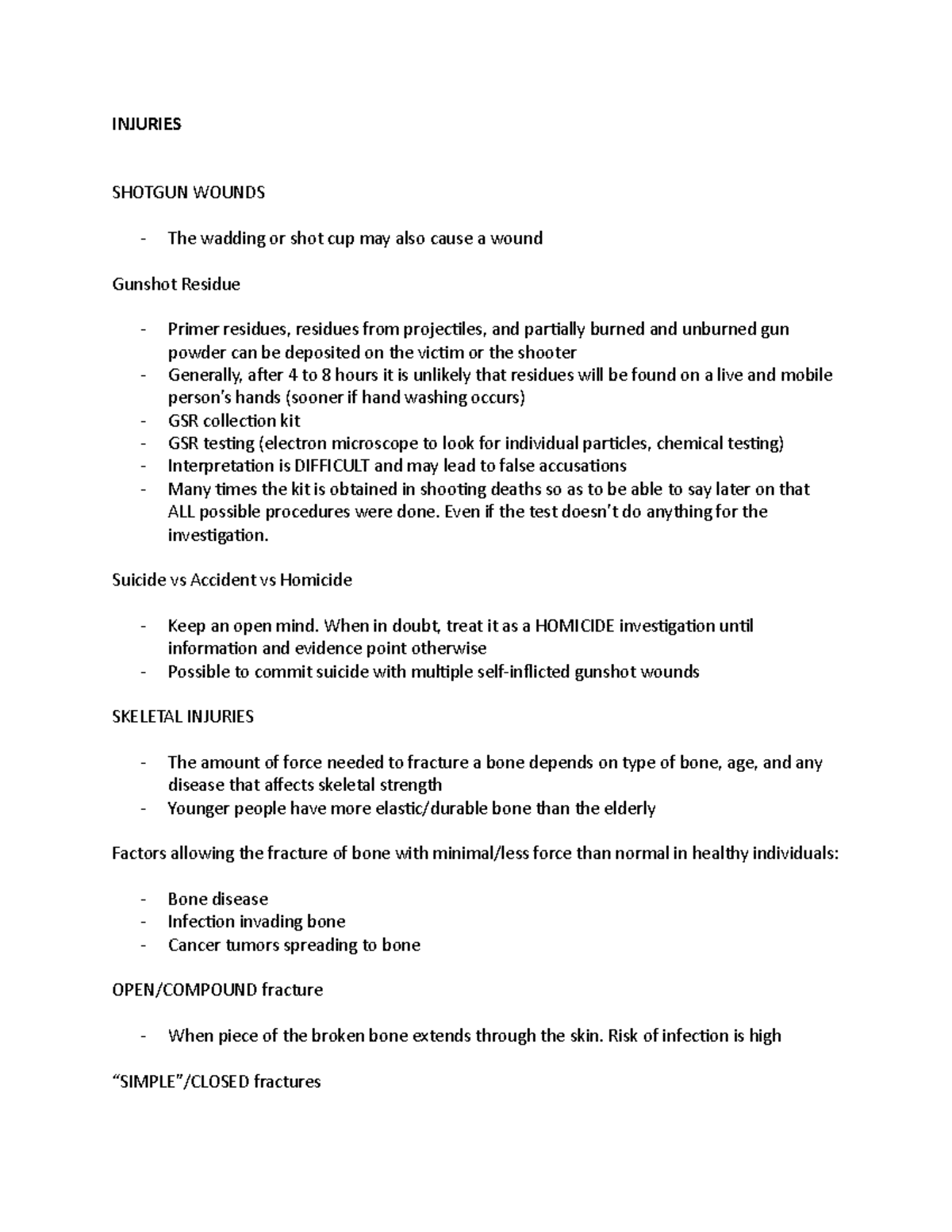 Death Inv Notes 9 - INJURIES SHOTGUN WOUNDS - The wadding or shot cup ...
