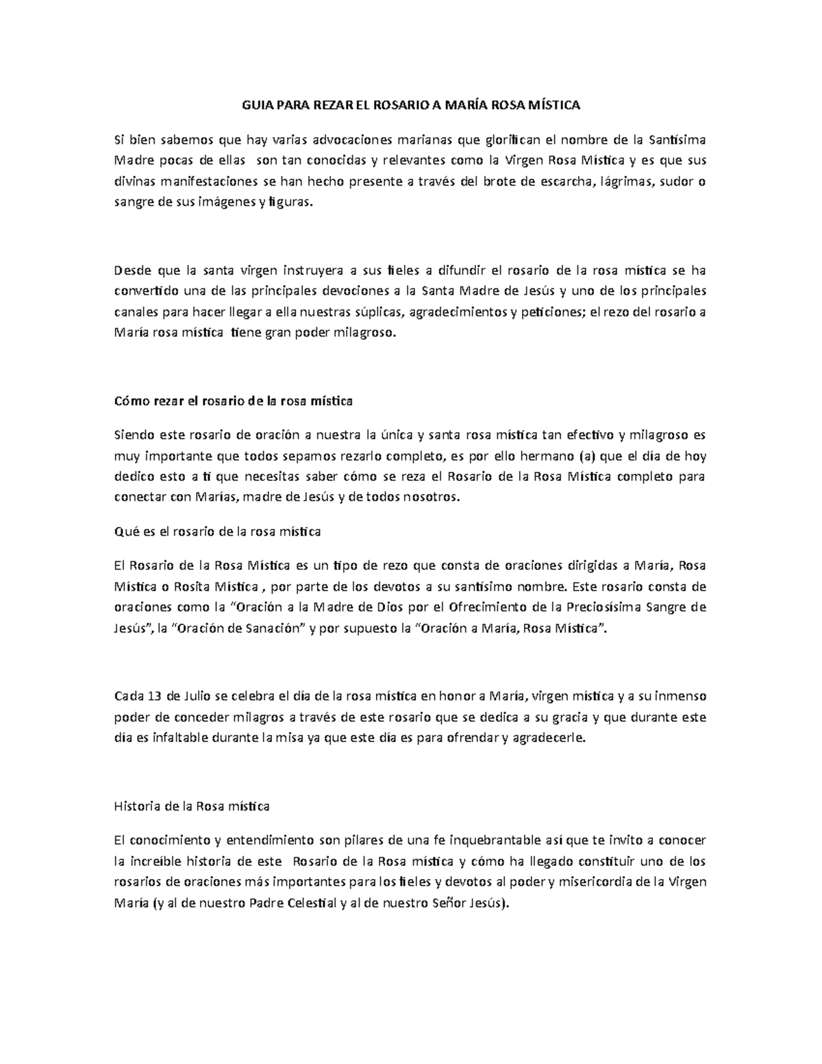 Rosario A Maria ROSA Mistica - GUIA PARA REZAR EL ROSARIO A MARÍA ROSA ...