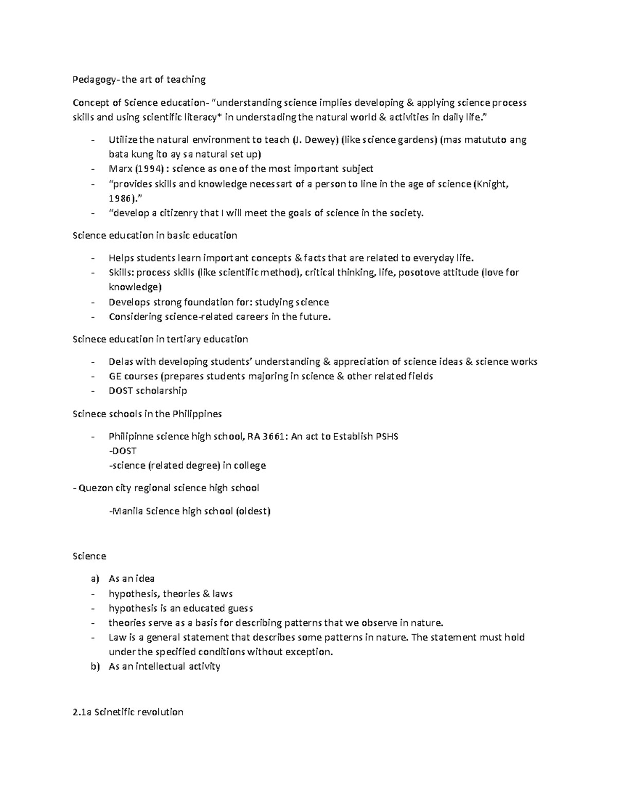 STS lecture - Pedagogy- the art of teaching Concept of Science ...