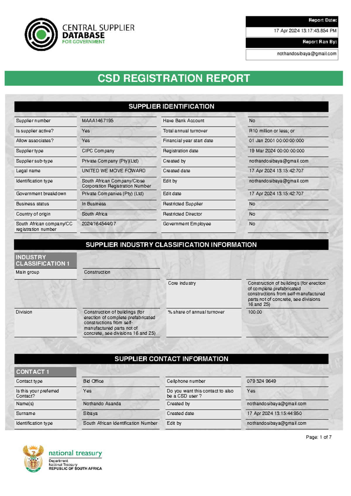 Document (10)(10)(original) - CSD REGISTRATION REPORT 17 Apr 2024 13:17 ...