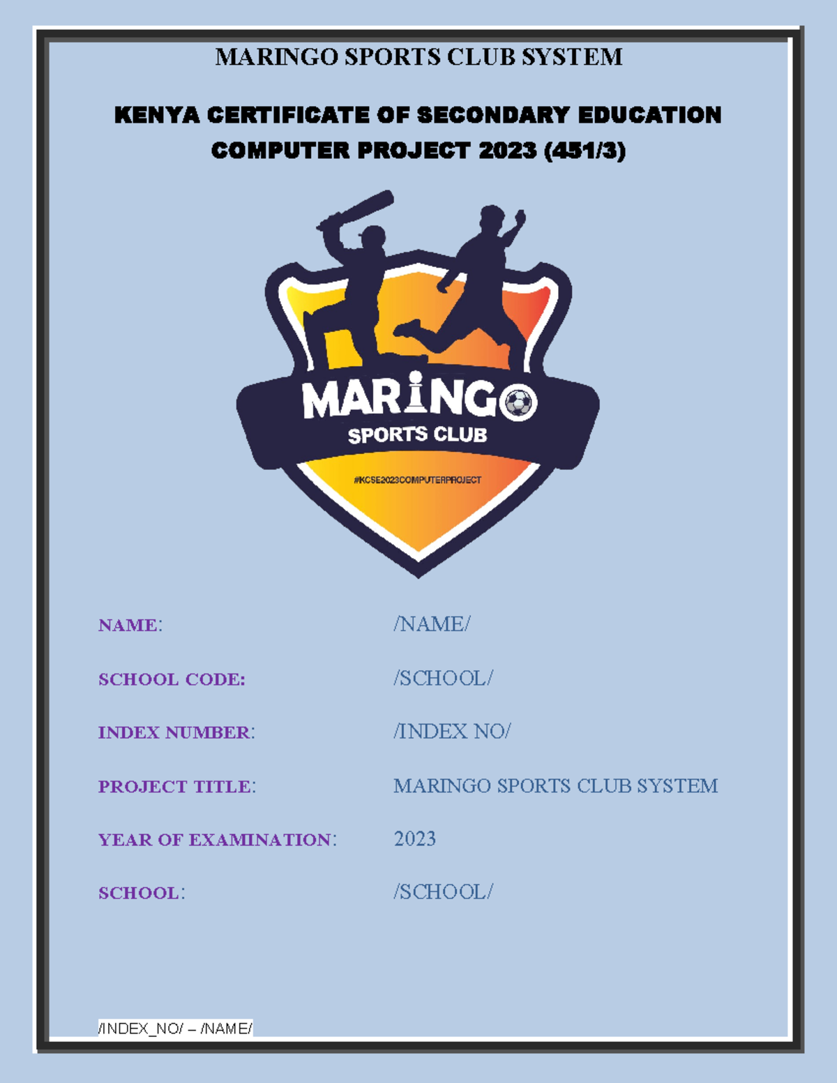 Maringo Sports Club System - MARINGO SPORTS CLUB SYSTEM KENYA ...