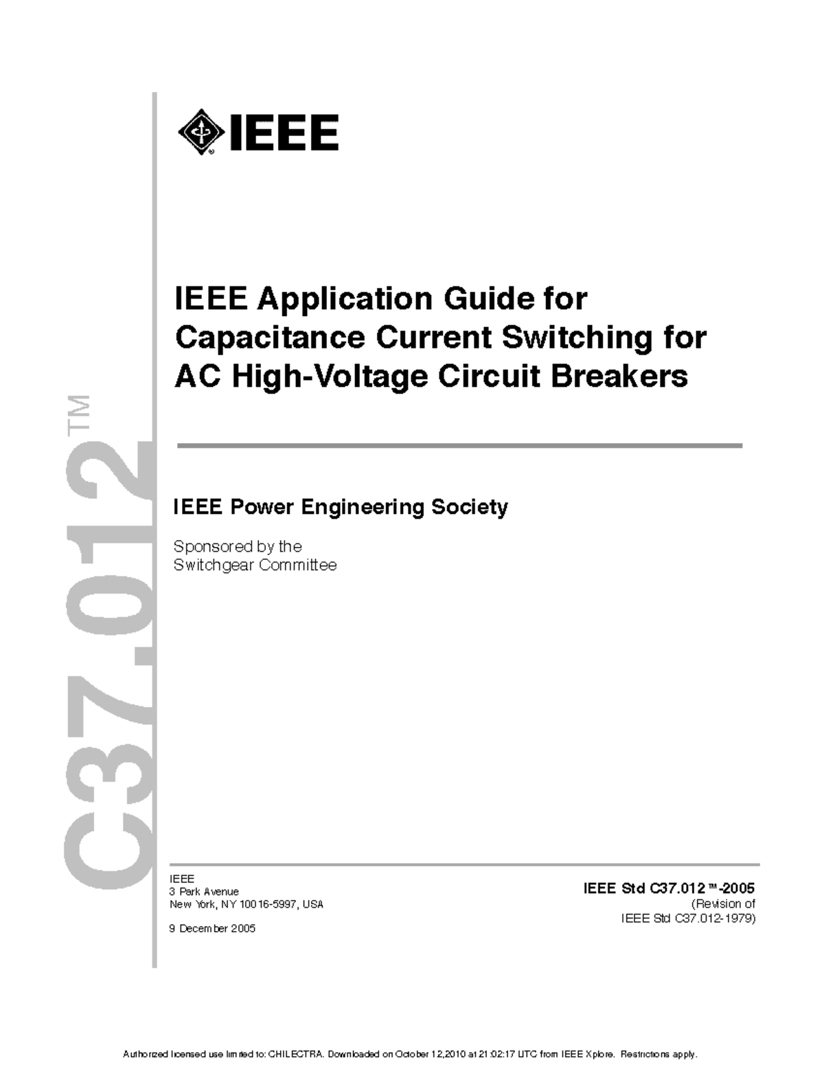 Ieee std c37012 2005 ieee application guide for Capacitor Switching ...