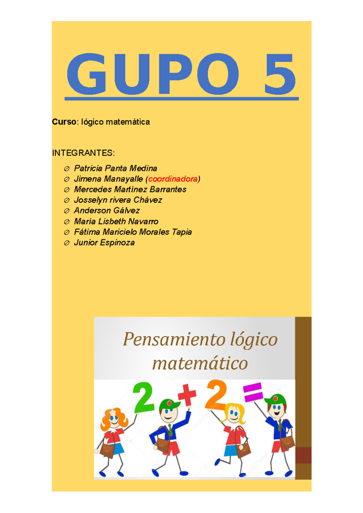 Grupo%205%20matemáticas - GUPO 5 Curso : lógico matemática INTEGRANTES ...