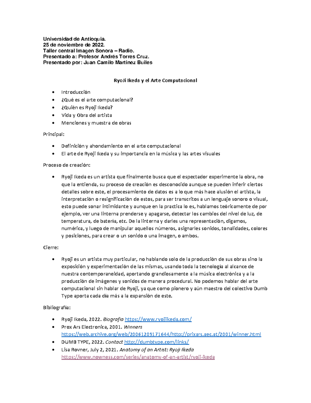 Hand Out Referat Juan Camilo Martinez - Universidad de Antioquia. 25 de ...