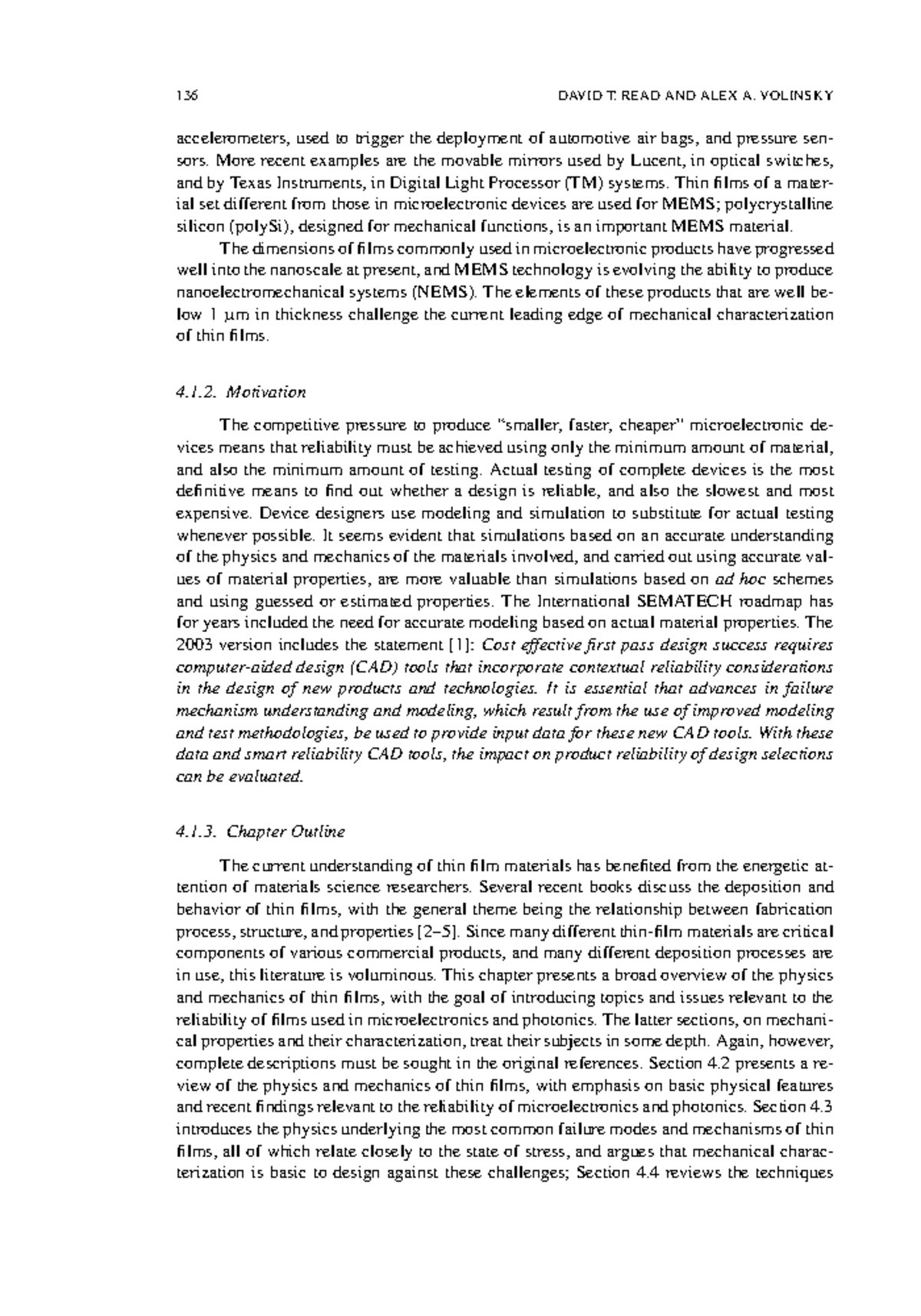 Micro and electronic physics chapter 4 - 136 DAVID T. READ AND ALEX A ...