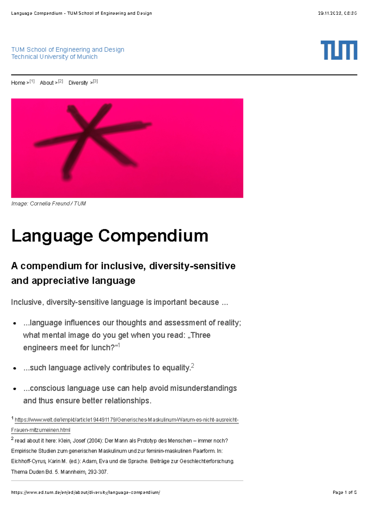 2020 TUM Language Compendium - TUM School of Engineering and Design ...