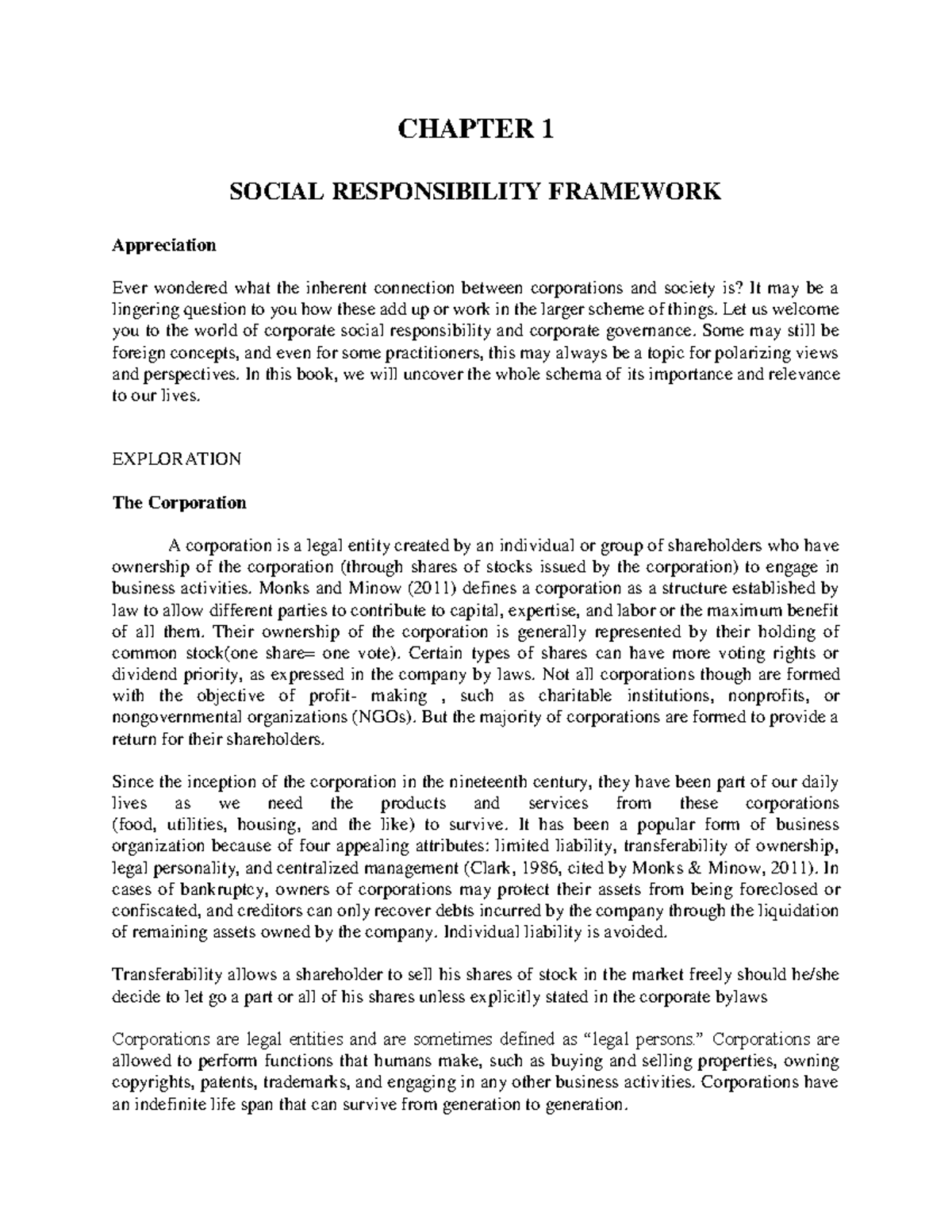 Social-responsibility-framework-appreciation compress - CHAPTER 1 SOCIAL RESPONSIBILITY ...