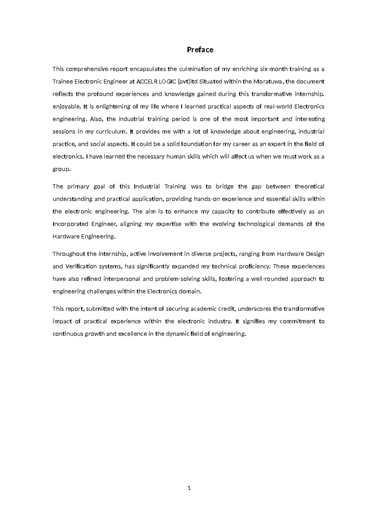 Introduction OF Training Organization kajavathanan - Preface This comprehensive report ...