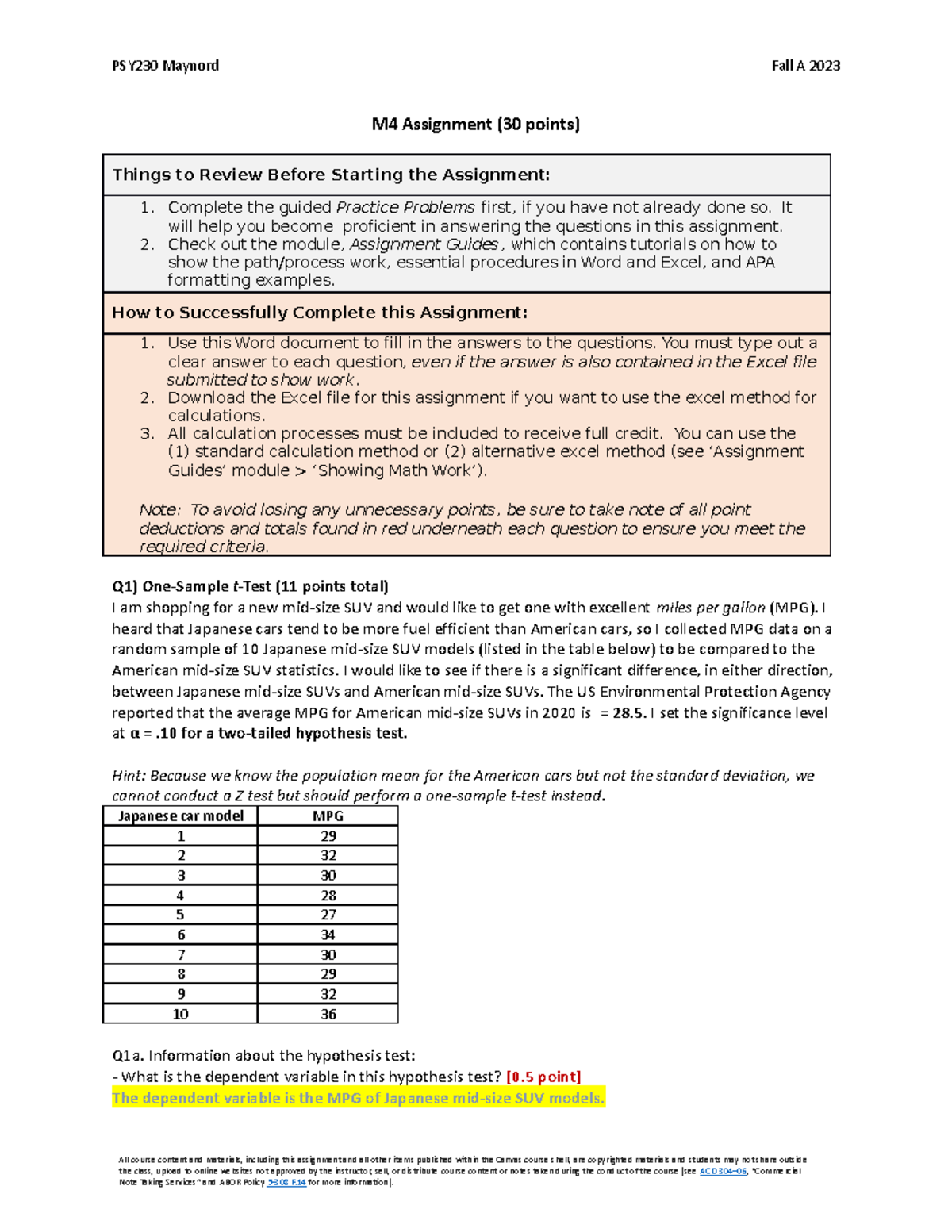 M4 Assignment - Complete the guided Practice Problems first, if you ...