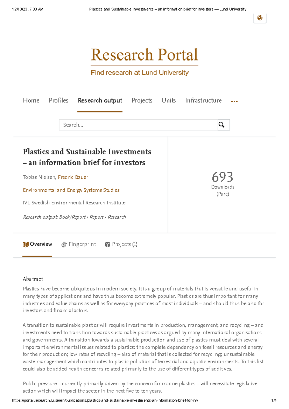 Plastics and Sustainable Investments – an information brief for ...