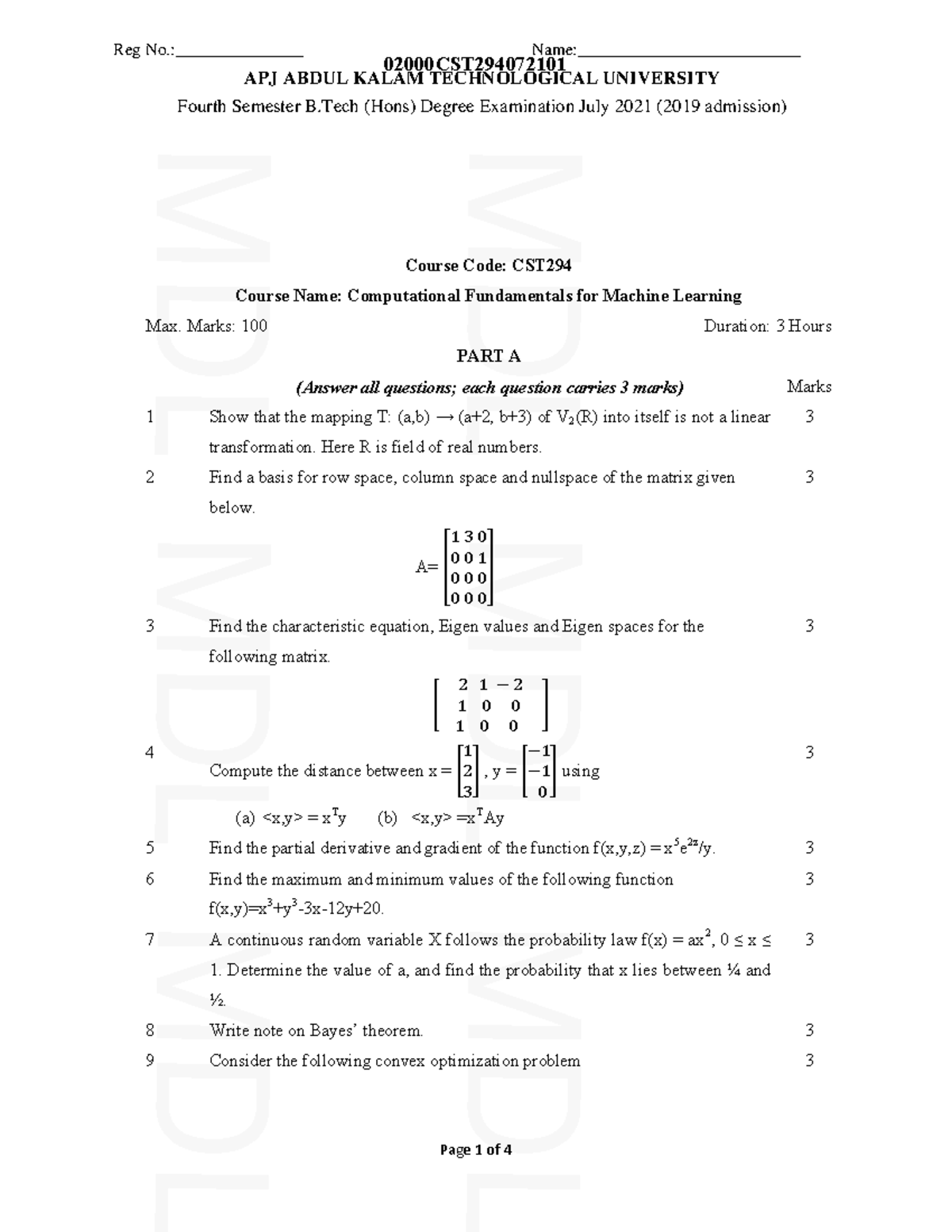 July 2024 must read - 02000CST Course Code: CST Course Name ...