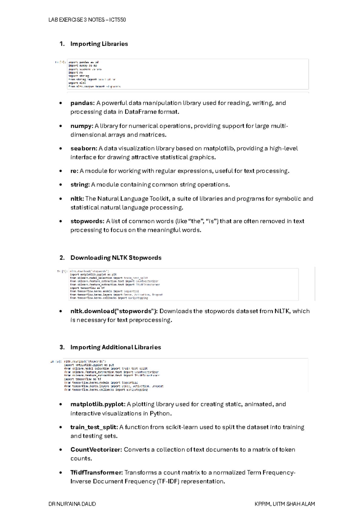 LAB Exercise 3 Notes - Importing Libraries pandas: A powerful data ...