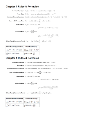 Cheat-Sheet Derivative Rules - StuDocu