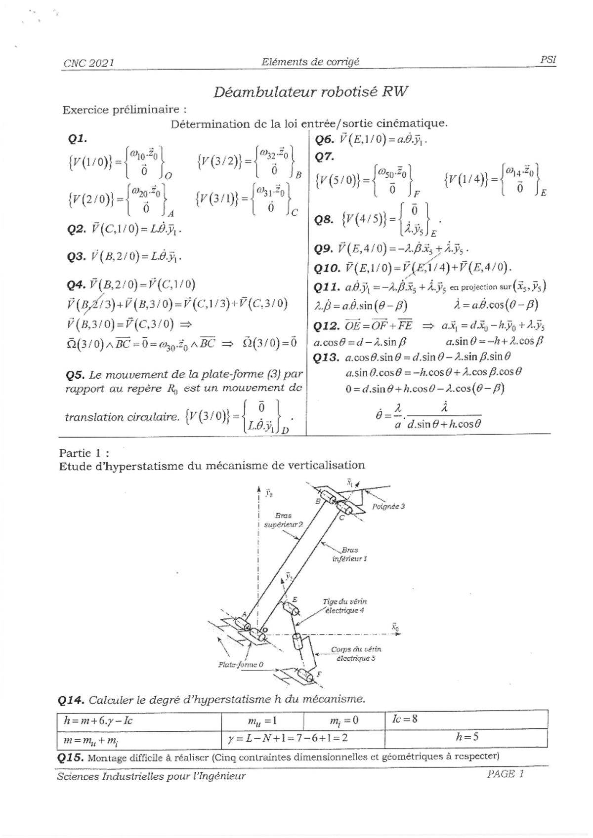 CNC 2021 Corrige - Physique - Studocu