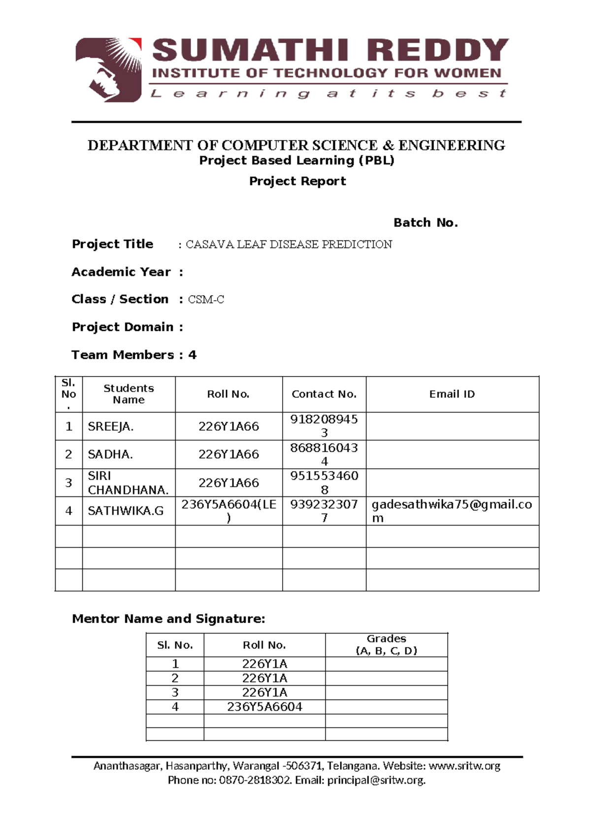 PBL Project Expo EDIT - for practice for semisters - Project Based Learning (PBL) Project Report ...