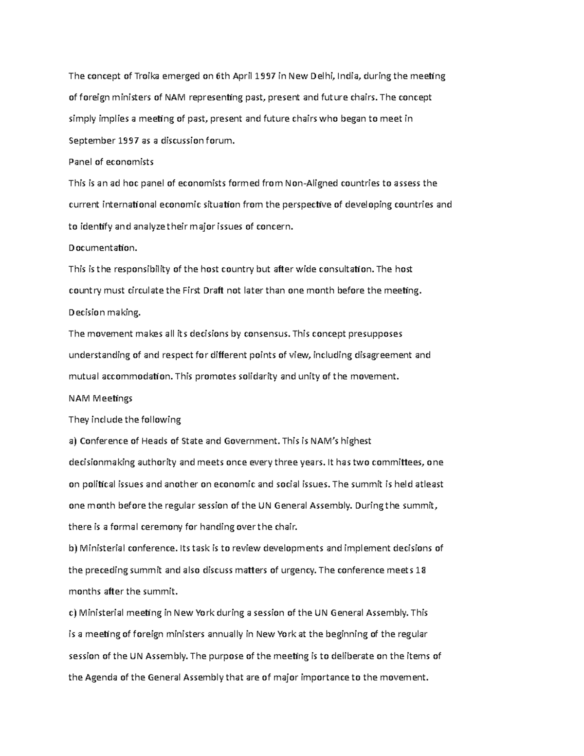 Notes 47 - The concept of Troika emerged on 6th April 1997 in New Delhi ...
