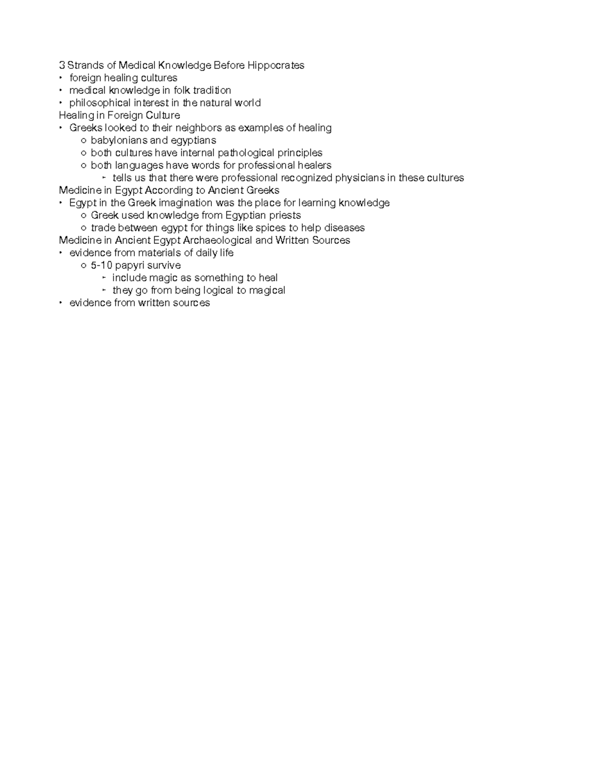 Module 3 Lecture 2 Before Hippocrates Egyptian Medicine Quiz 3 3 Strands Of Medical