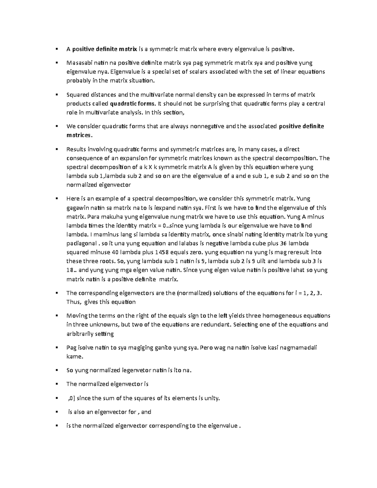 A Positive Definite Matrix Is A Symmetric Matrix Where Every Eigenvalue Is Positive Masasabi