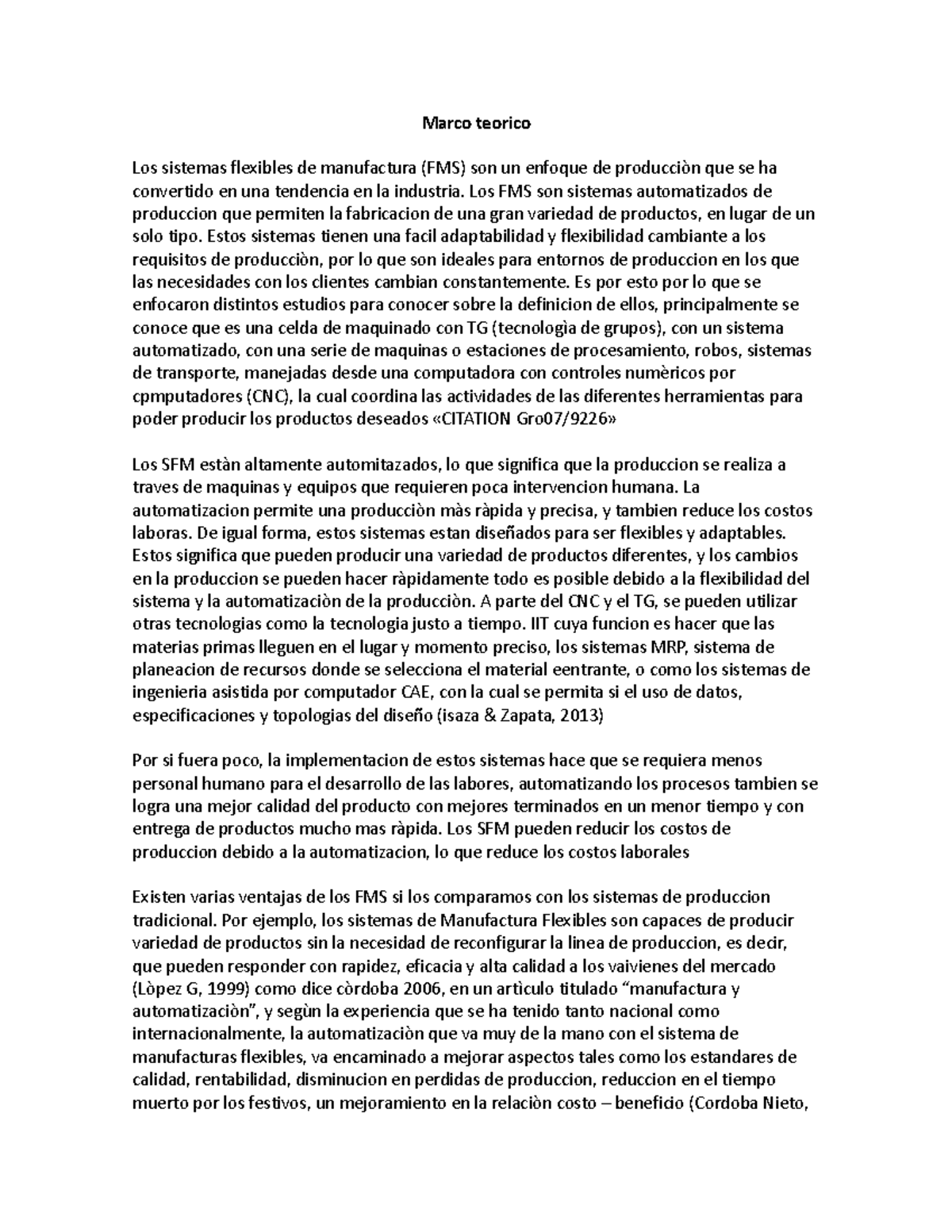 Marco teorico - excelente - Marco teorico Los sistemas flexibles de ...