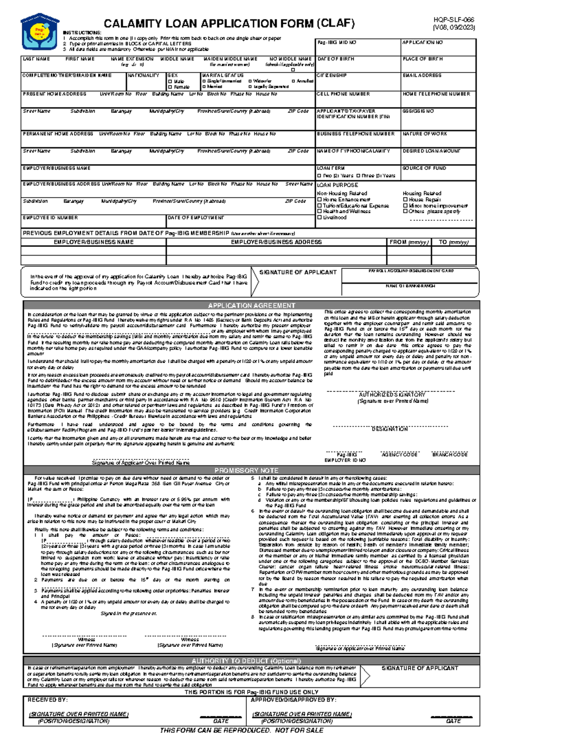 SLF066 Calamity Loan Application Form V08 (1) - CALAMITY LOAN ...