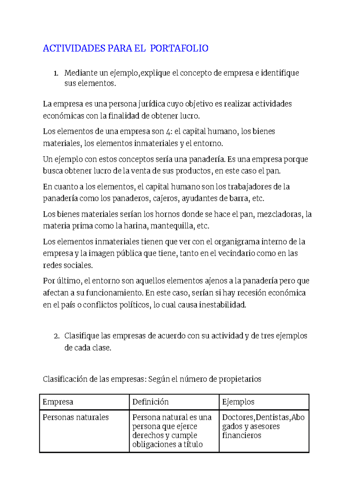 Actividades PARA EL Portafolio - ACTIVIDADES PARA EL PORTAFOLIO ...