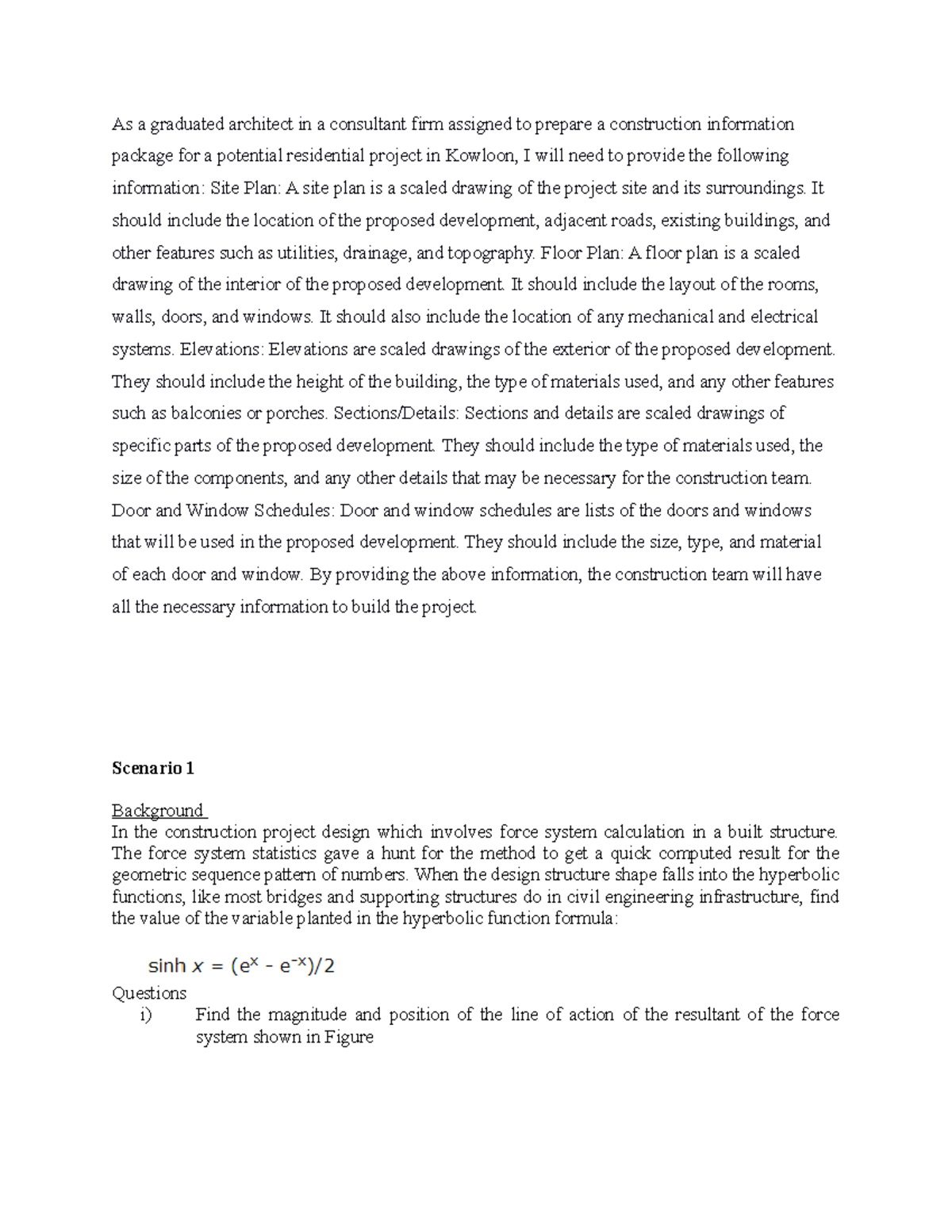 BTEC Assignment - As a graduated architect in a consultant firm ...