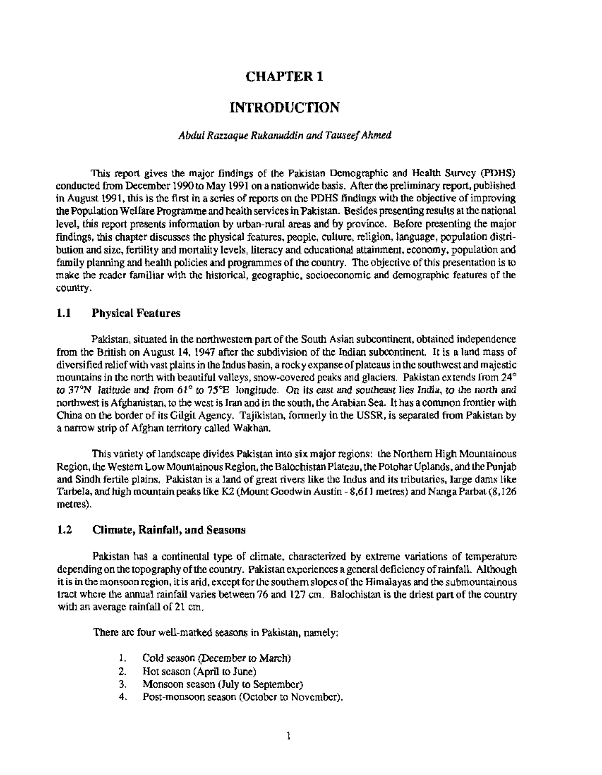 01Chapter 1 - Pakistan Studies - CHAPTER 1 INTRODUCTION Abdul Razzaque ...