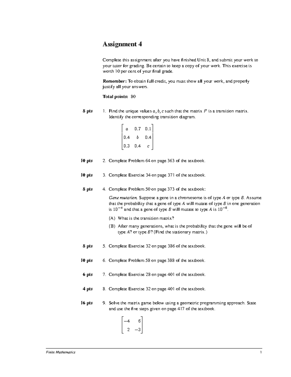 Math 209 Assignment 4 - Assignment 4 Complete this assignment after you ...