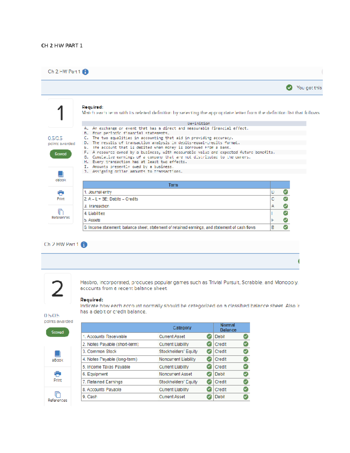CH 2 HW PART 1 - Practice materials - ACC 2013 - CH 2 HW PART - Studocu