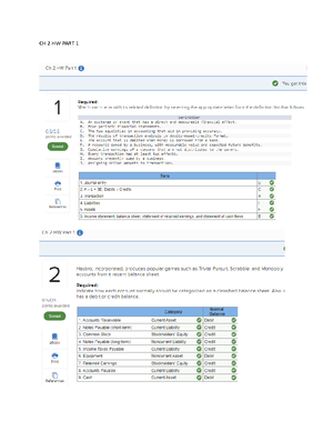 CH 2 HW PART 2 - Practice materials - ACC 2013 - CH 2 HW PART - Studocu