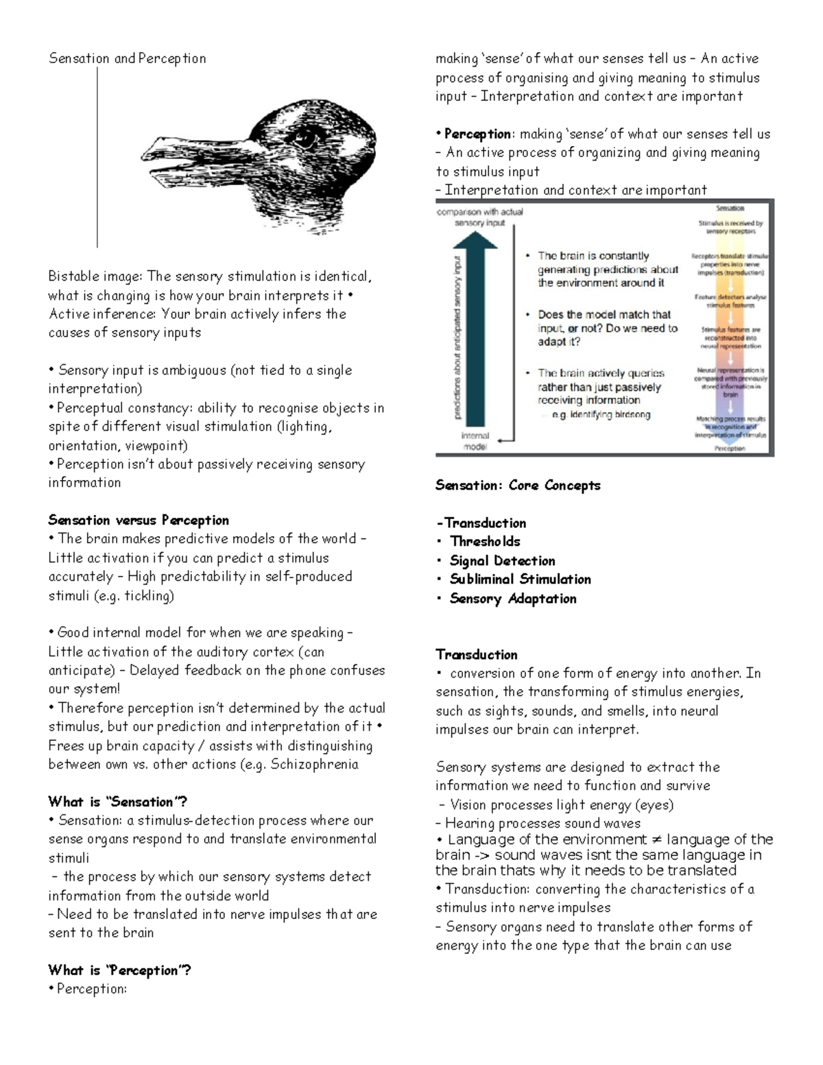 Sensation and perction BEHL 1005 Applied Psychology - Sensation and ...