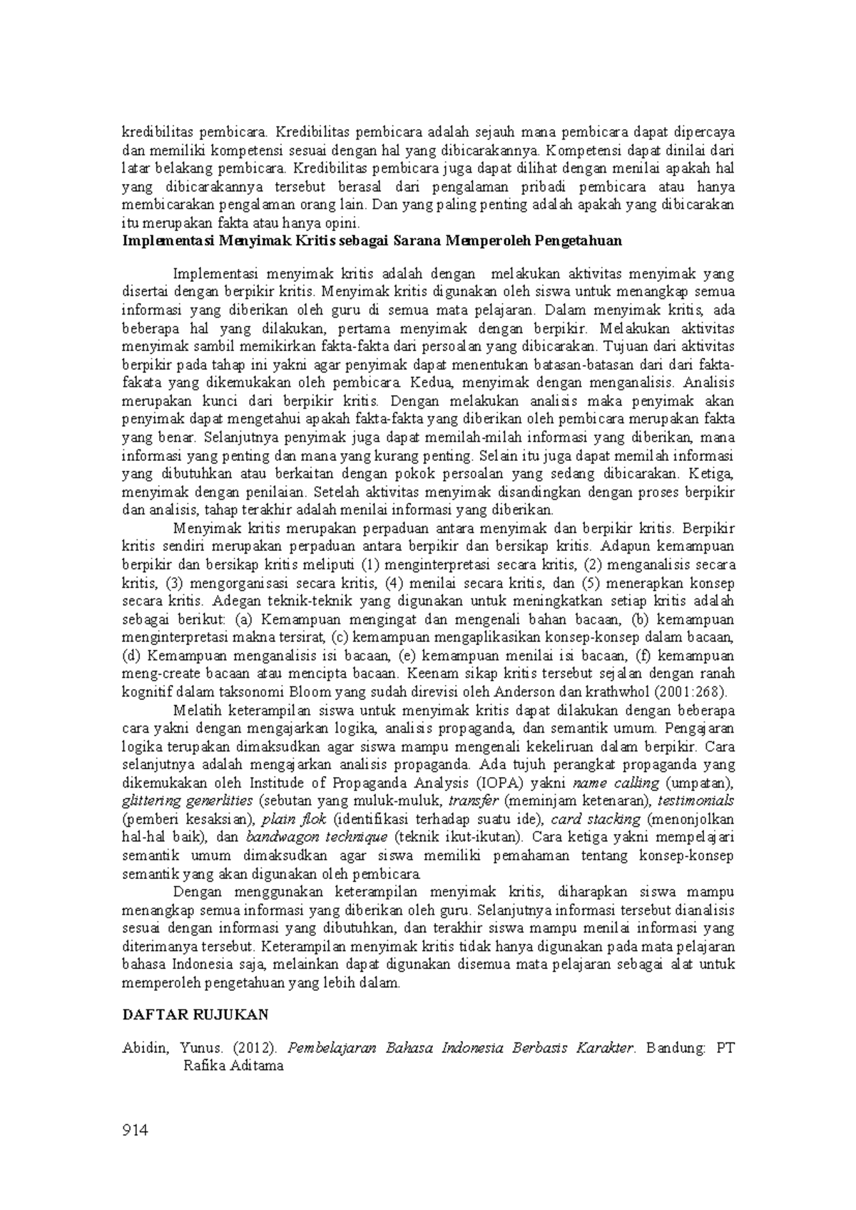 E Prosiding Riksa Bahasa XI pdf-934 - 914 kredibilitas pembicara. Kredibilitas pembicara adalah ...