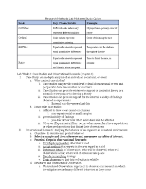 Stats condensed midterms studyguide - Research Methods: Midterm Study ...