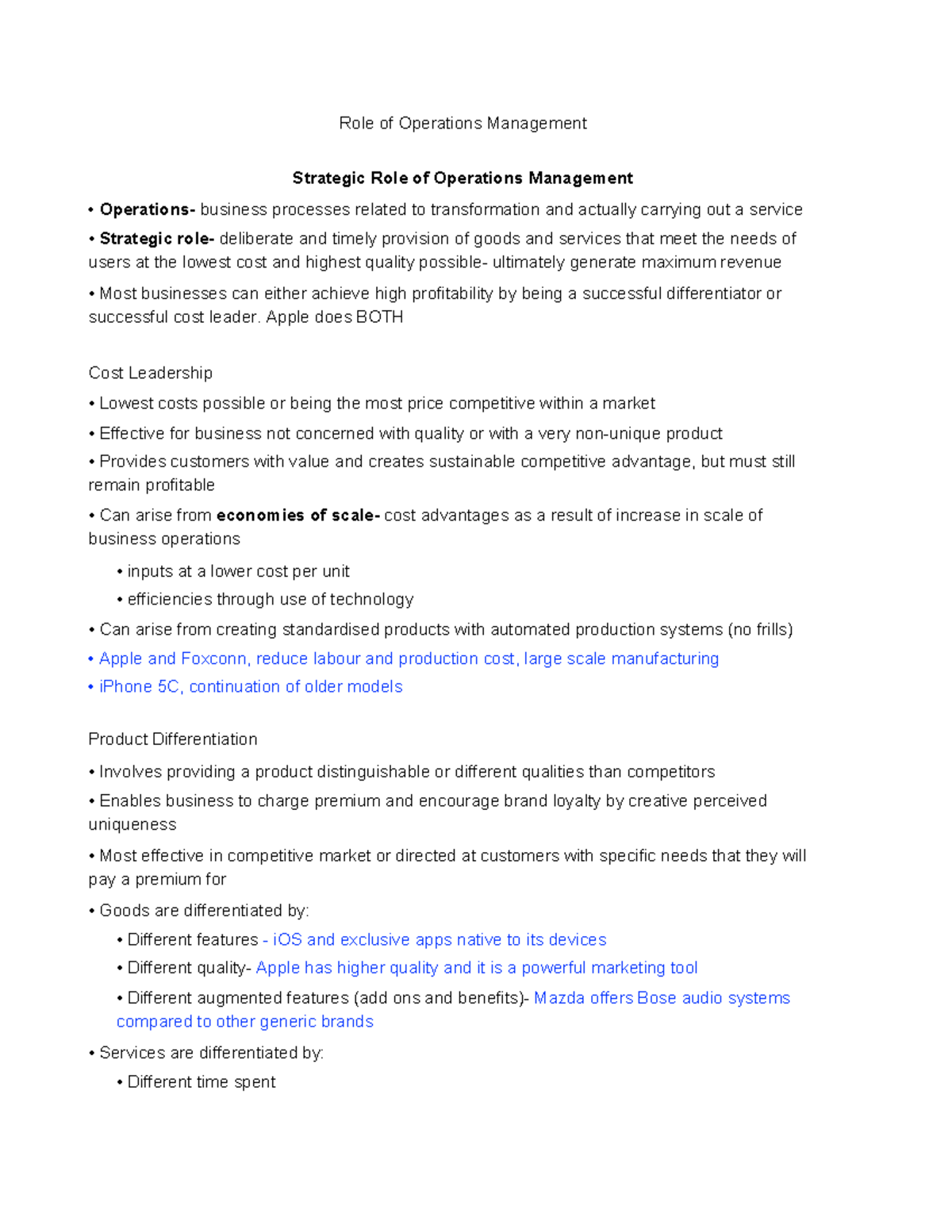 2019 BS Topic Operation Notes - Role of Operations Management ...