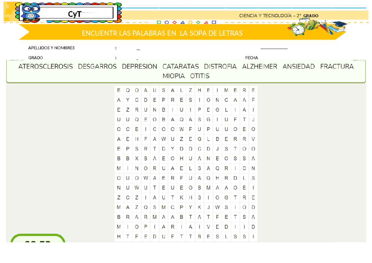 Sopas DE Letras - Ciencia y Tecnologia - CyT CIENCIA Y TECNOLOGÍA – 2 ...