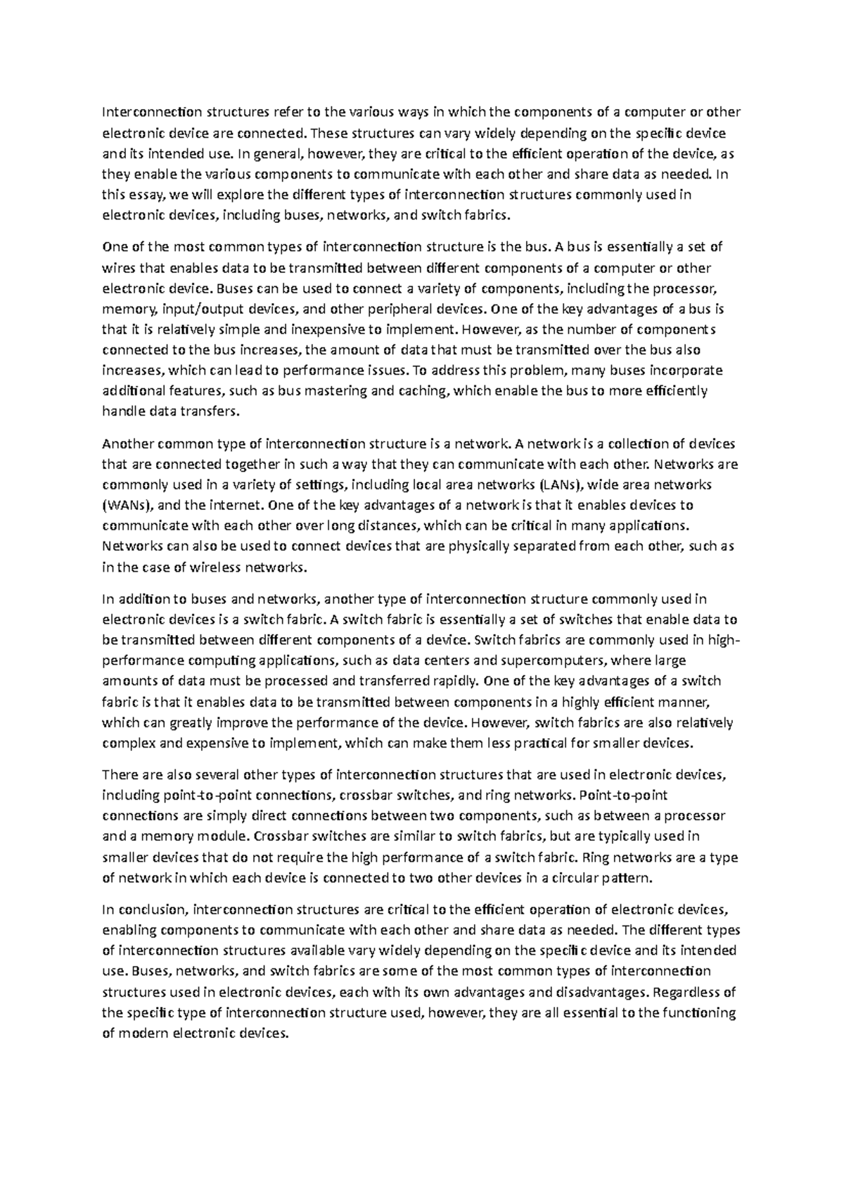 Interconnection Structures These Structures Can Vary Widely Depending On The Specific Device
