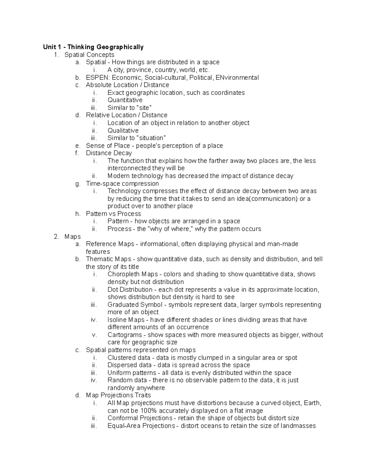 APHG+Content+Review - APHG Review/Summary - Unit 1 - Thinking ...