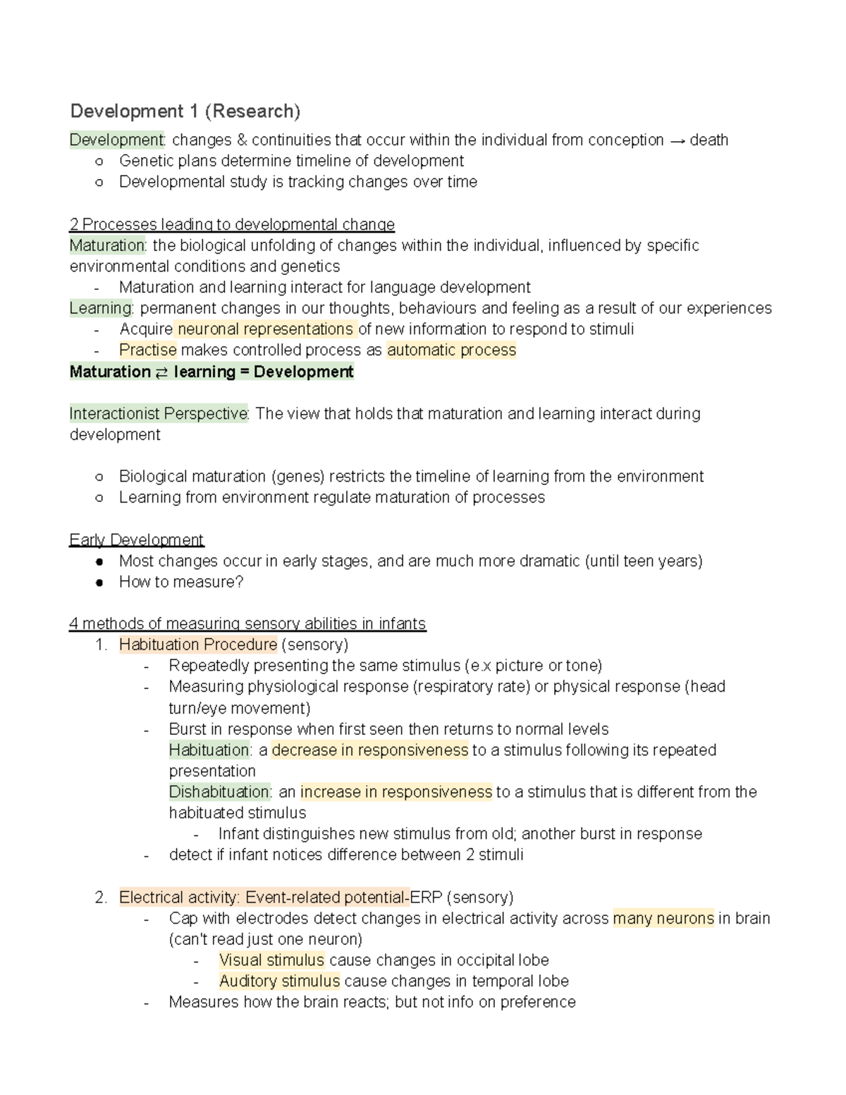 Psych 1xx Development - Development 1 (Research) Development: changes ...