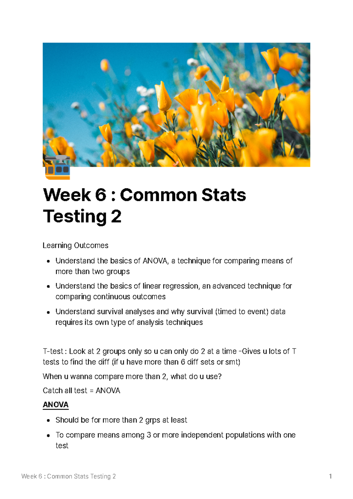Week 6 Common Stats Testing 2 - 🚟 Week 6 : Common Stats Testing 2 ...