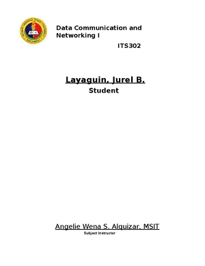 Data Communication Module 3 Jurel Layaguin Final - D A T A & II. III ...